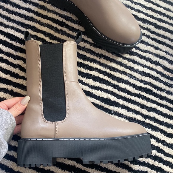 Shoes | Tan Platform Boots | Poshmark